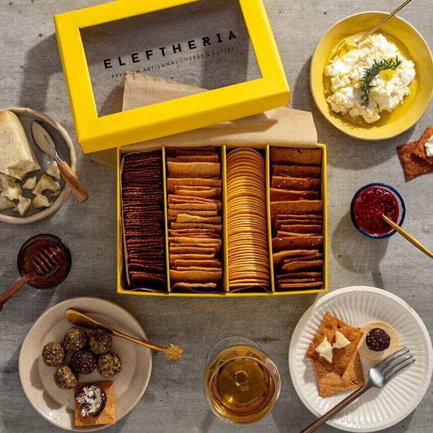 Curated Crackers Box - 9" x 6.5" - Eleftheria Cheese